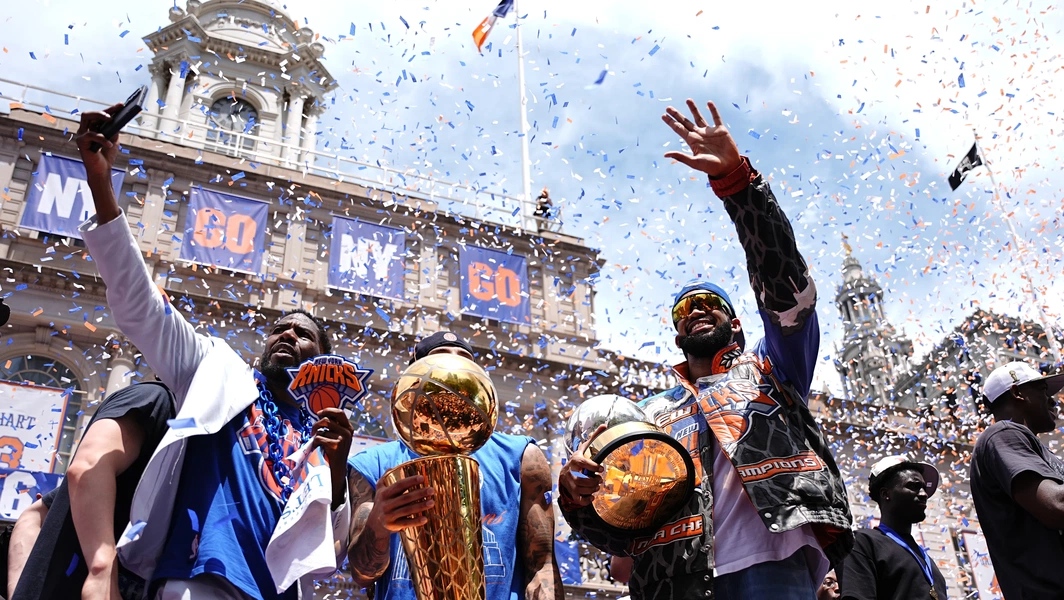 Angela Oakley’s Knicks gown turns heads amid title celebrations