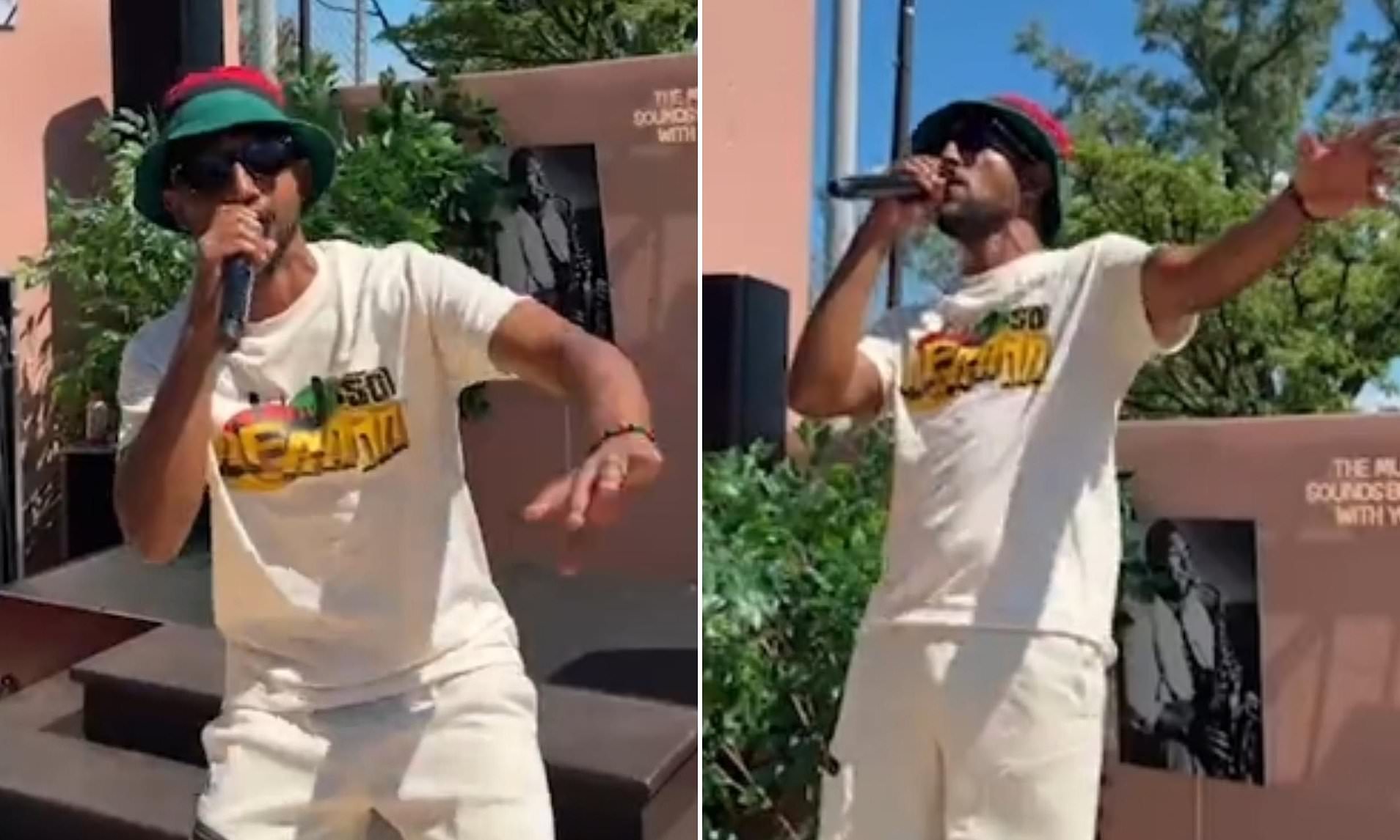 Baltimore's mayor takes to stage to rap in bucket hat at music festival