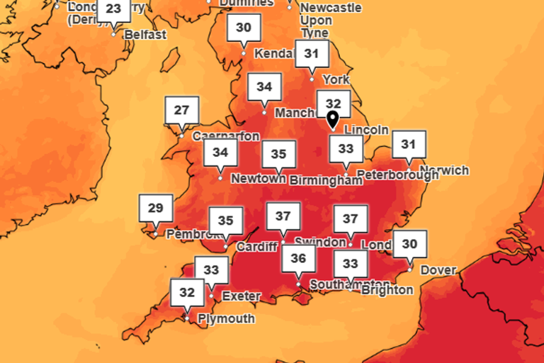 Met Office 'exceptional heat' alert as UK map turns red