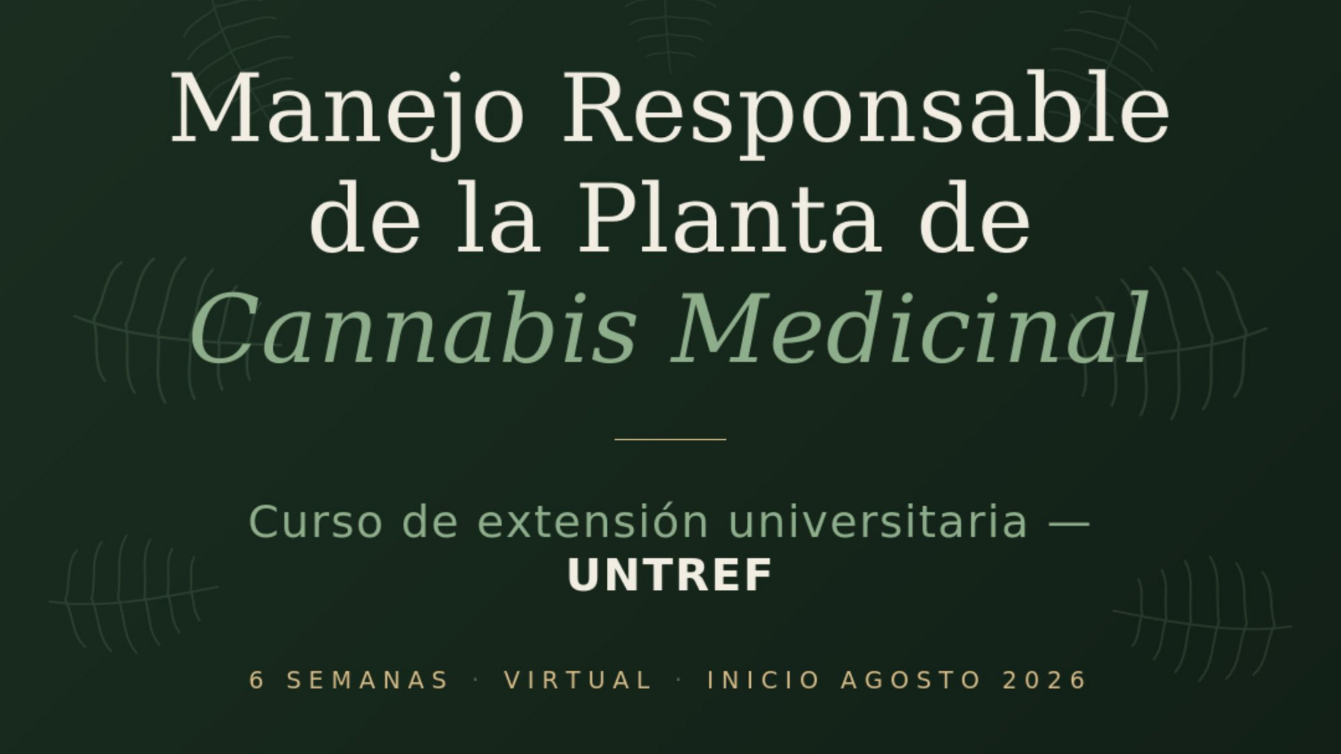 UNTREF lanza un curso de cannabis medicinal con certificación universitaria