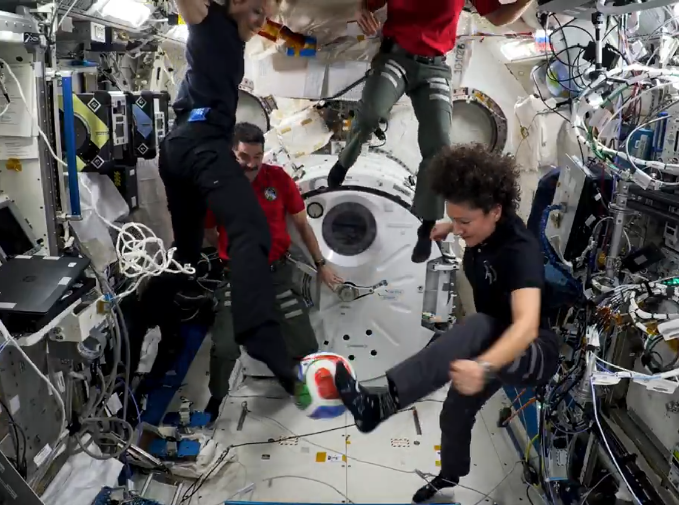 A FIFA World Cup soccer ball reaches space for astronauts to study