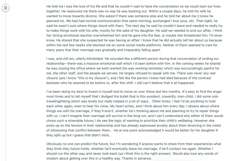 She had an affair with her boss and waited for him to divorce his wife ...