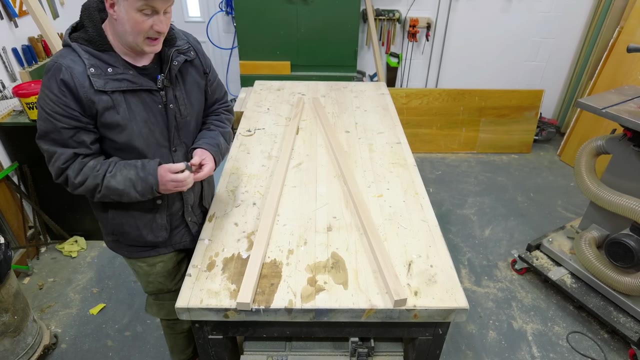 A pile of white oak became a coffee table - then the grooves exposed ...