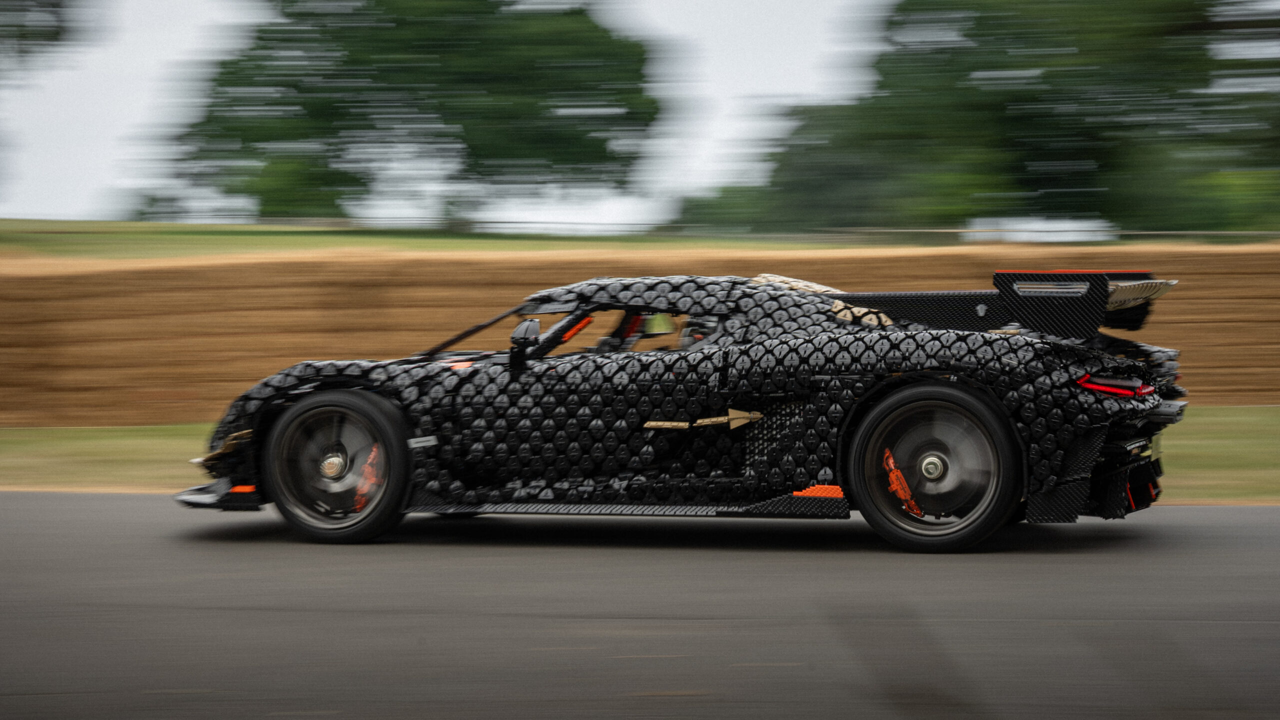 Life-sized LEGO Koenigsegg sets speed record up the Goodwood Hill