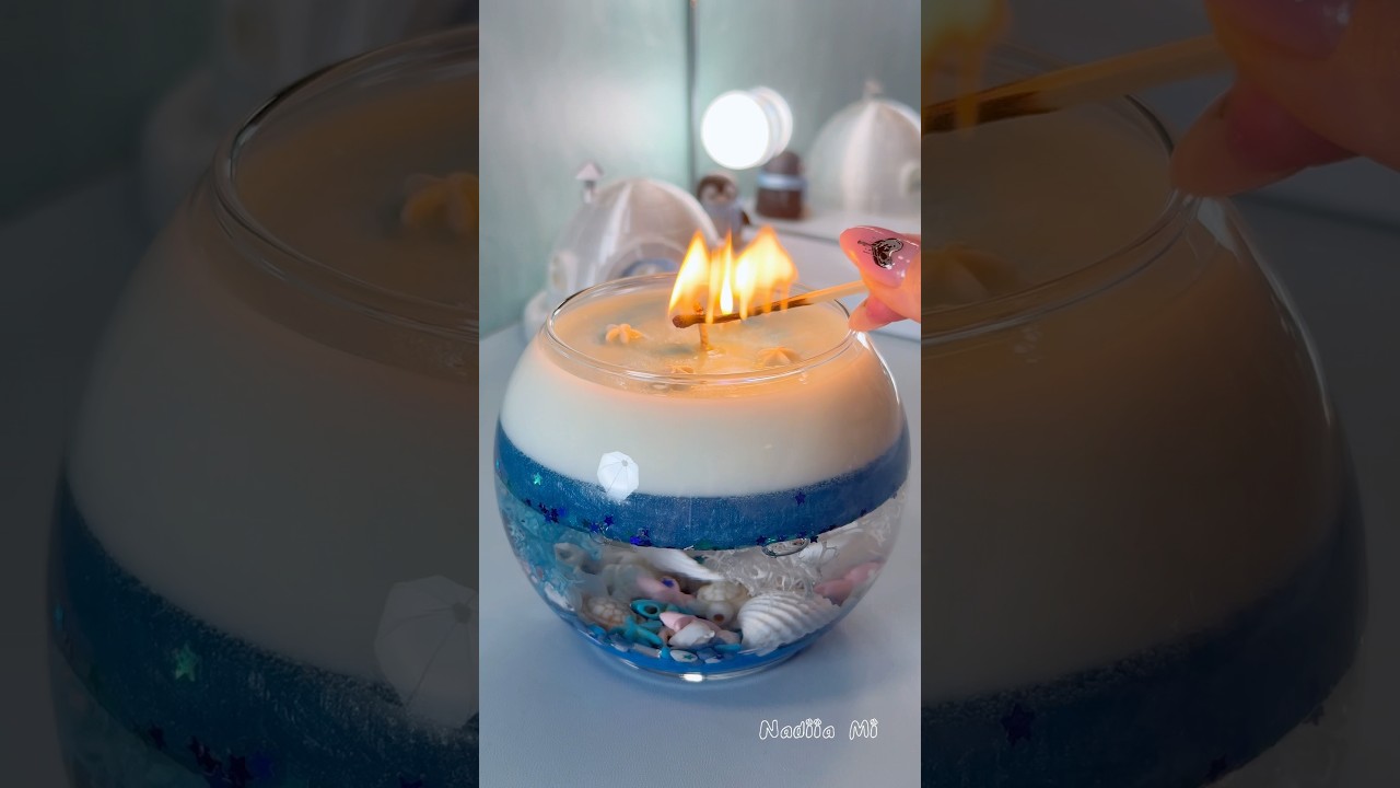 I made an ocean in a candle… water candle DIY