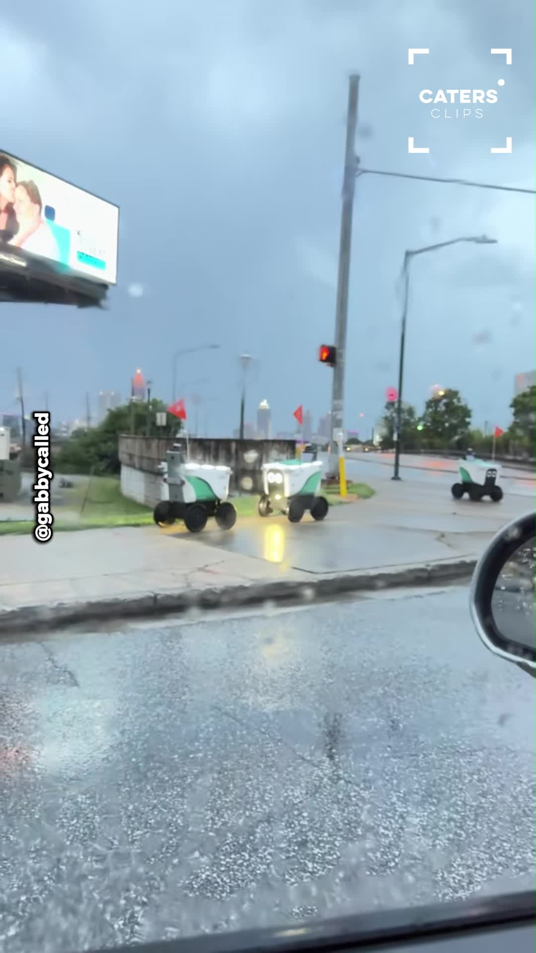Delivery robots caught in unexpected street standoff in Atlanta