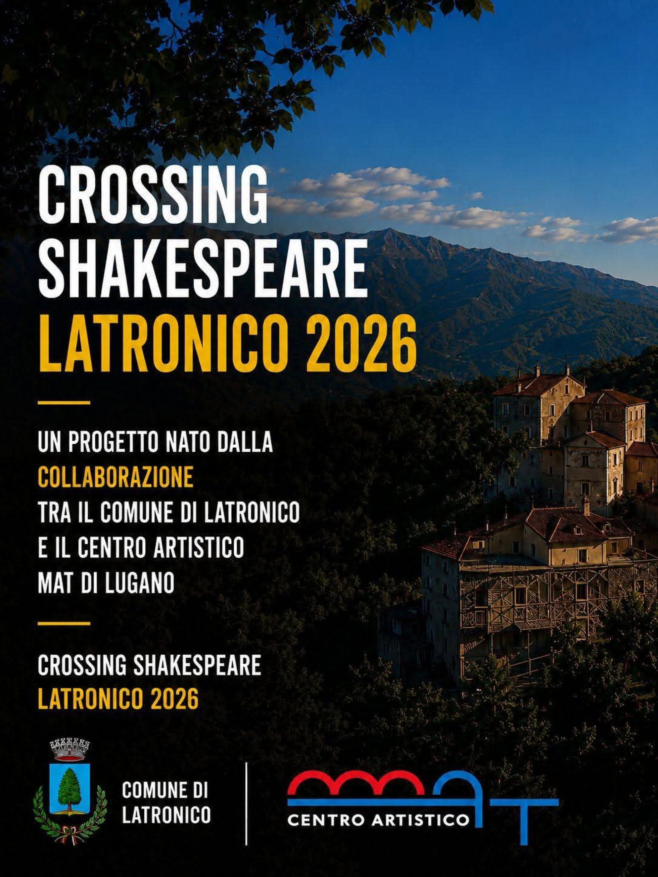 Col progetto 'Crossing Shakespeare' LAtronico si avvicina a Lugano
