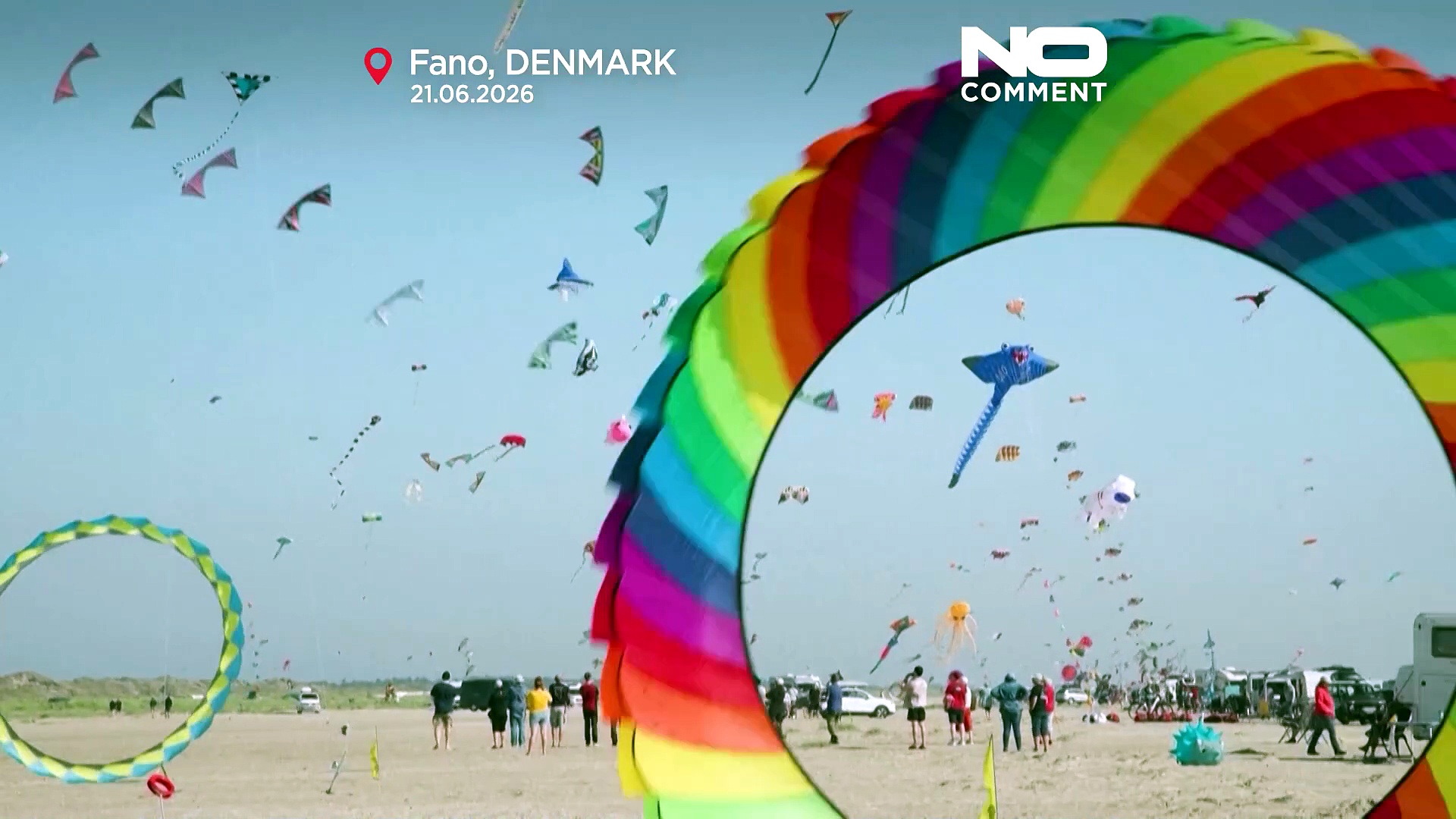 Giant dragon and octopus kites fill Danish skies