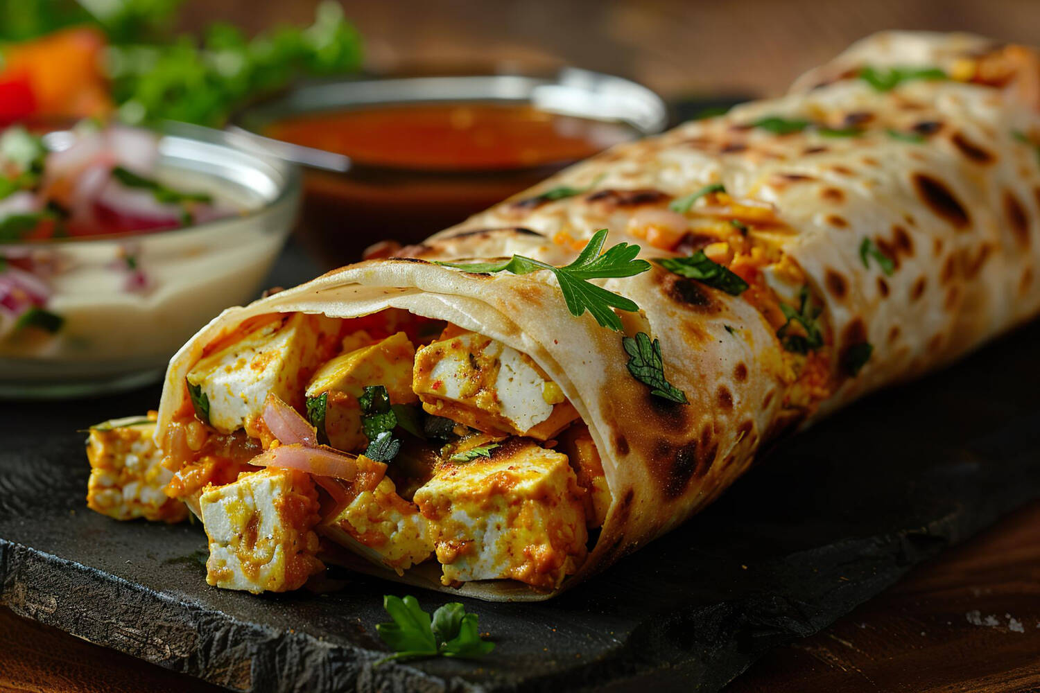 Healthy homemade paneer wrap for any time of the day