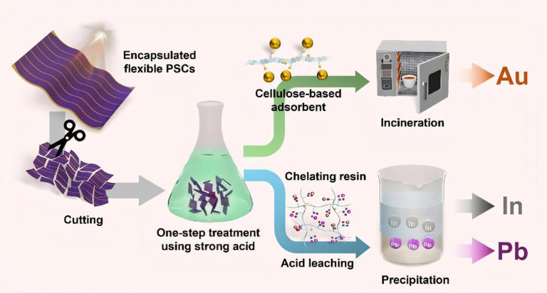 One-step toxic lead recovery from flexible perovskite solar cells ...