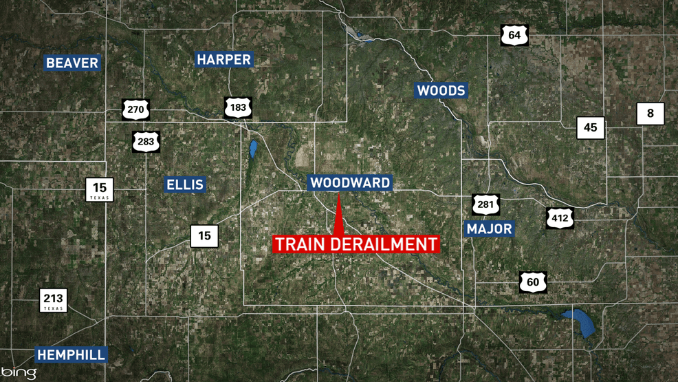 Crews respond to train derailment caused by severe weather near Woodward