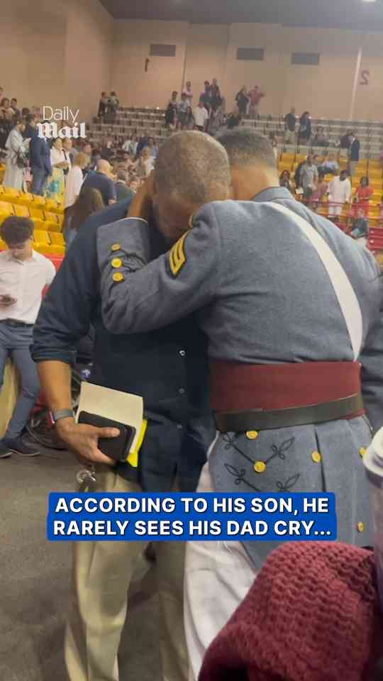 Father moved to tears as son graduates military school
