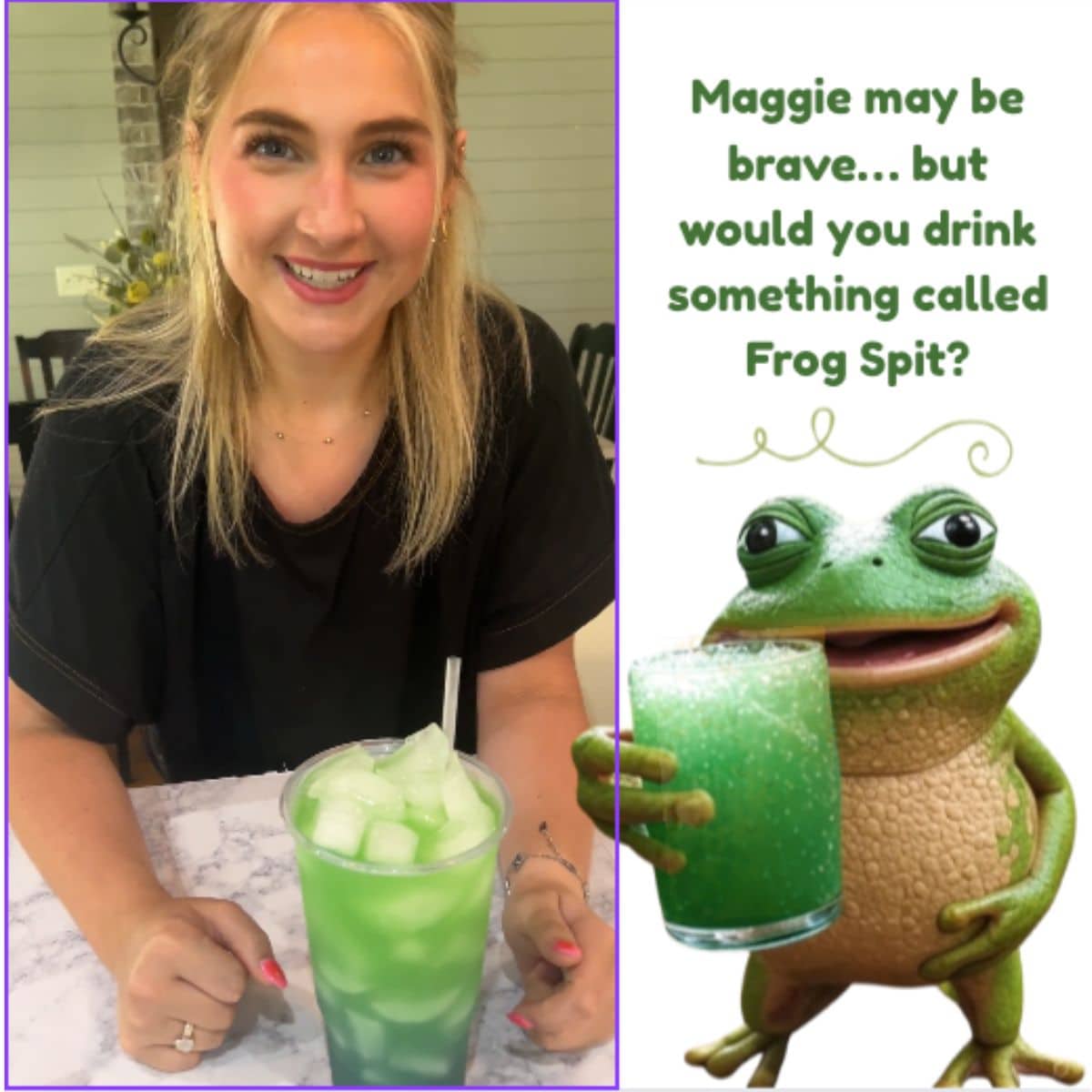 Frog spit loaded tea — yep, that’s really the name!