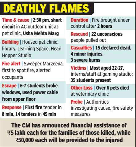 15 killed, all in their 20s, as blaze rips through gaming studio in ...