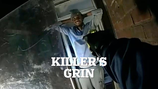 Killer grins during arrest for stabbing delivery driver to death
