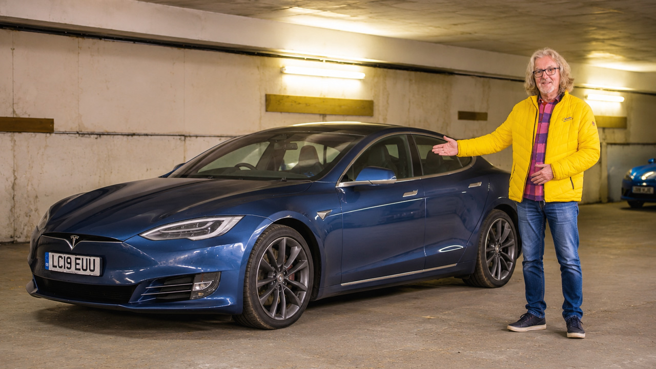 James May reveals his damaged Tesla