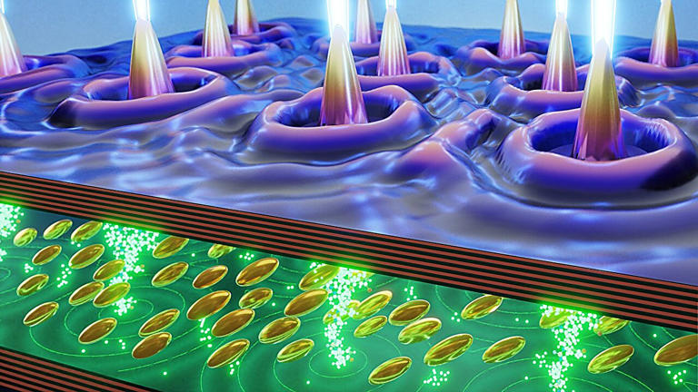 Room-temperature device synchronizes distant laser spots into single ...
