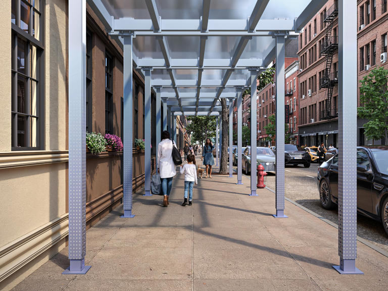Check out the first prototypes of the new sidewalk sheds that may soon ...