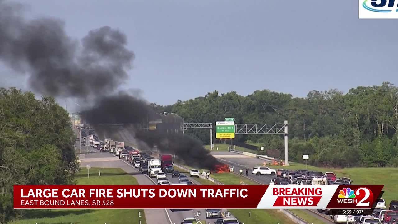 Vehicle fire causes shut down of SR-528 eastbound in Orange County