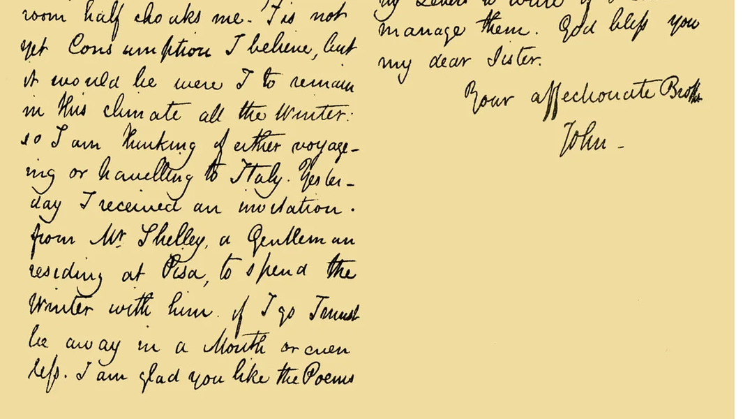 Interwoven lives of Keats and a modern film