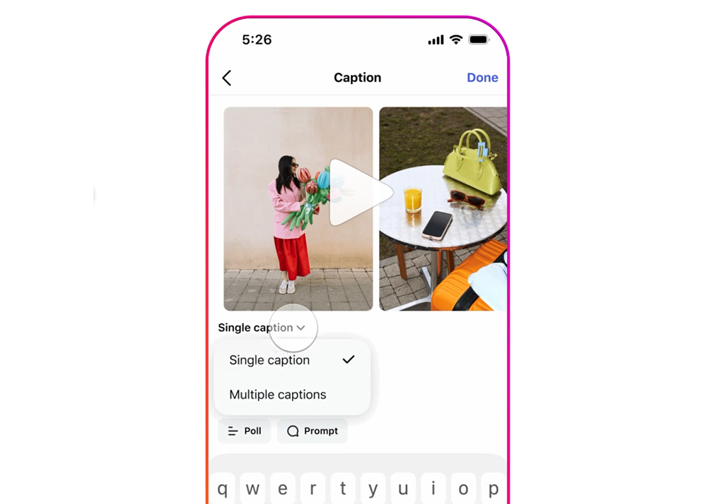 Instagram introduces multiple captions for carousel posts