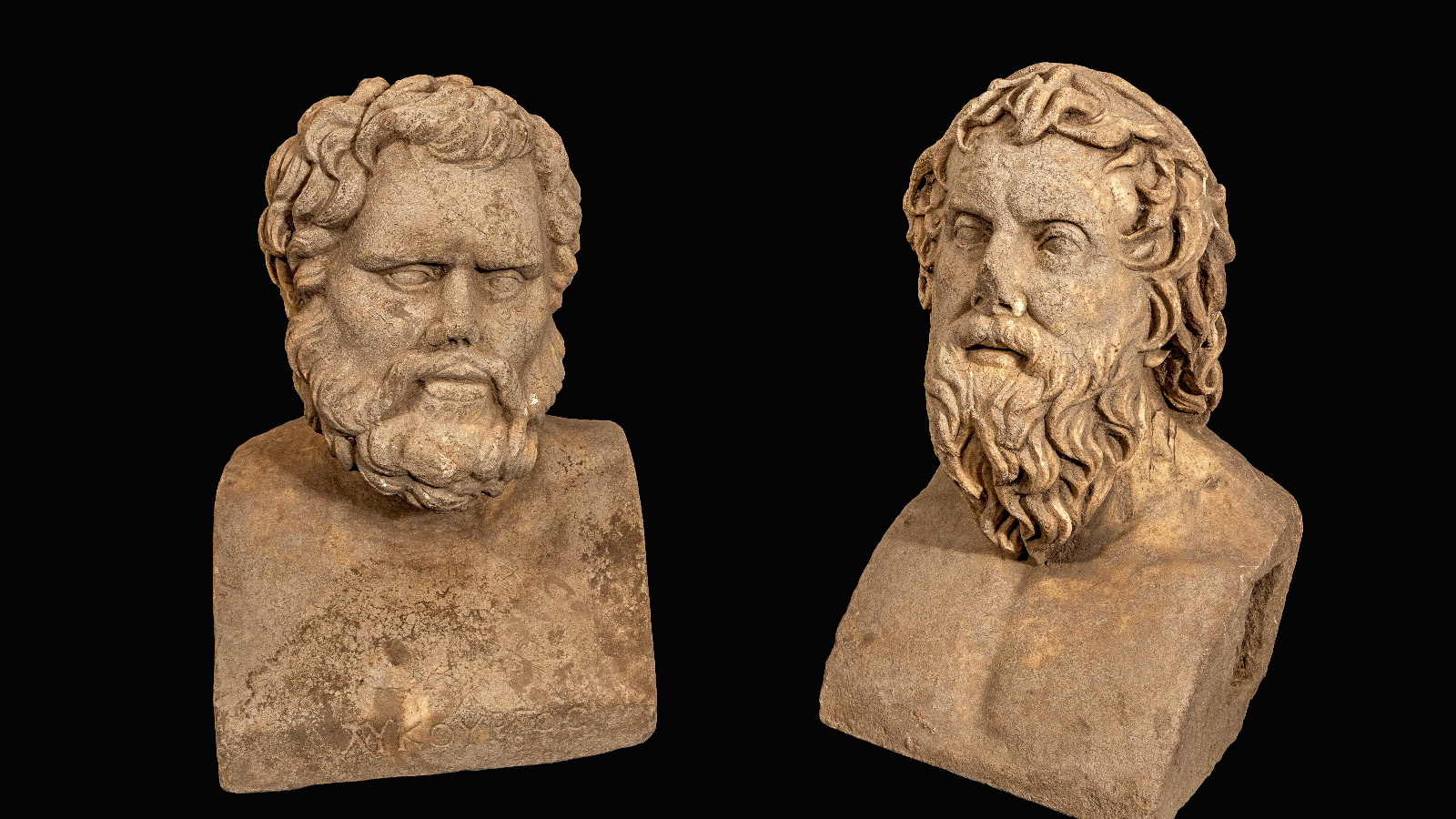 Two well-preserved Roman busts were discovered inside a wine vat in ...