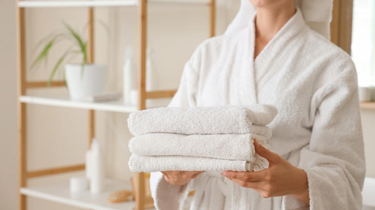 Skip folding and hanging: A more creative way to display bathroom towels
