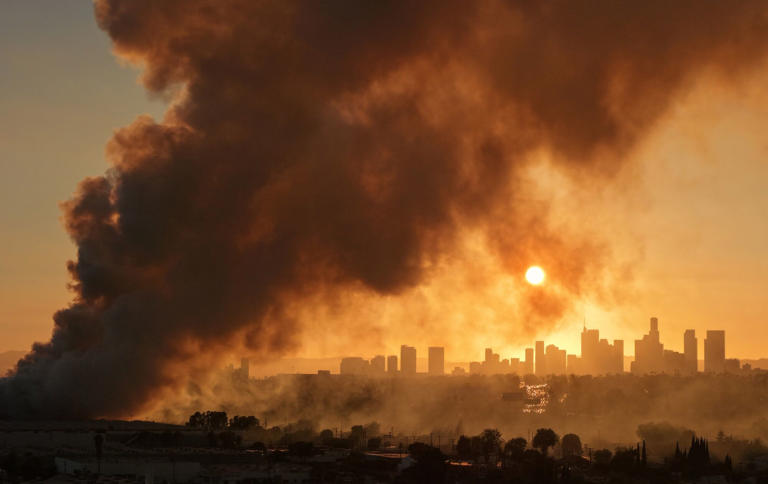 Los Angeles warehouse fire smoke chokes Southern California for fifth day