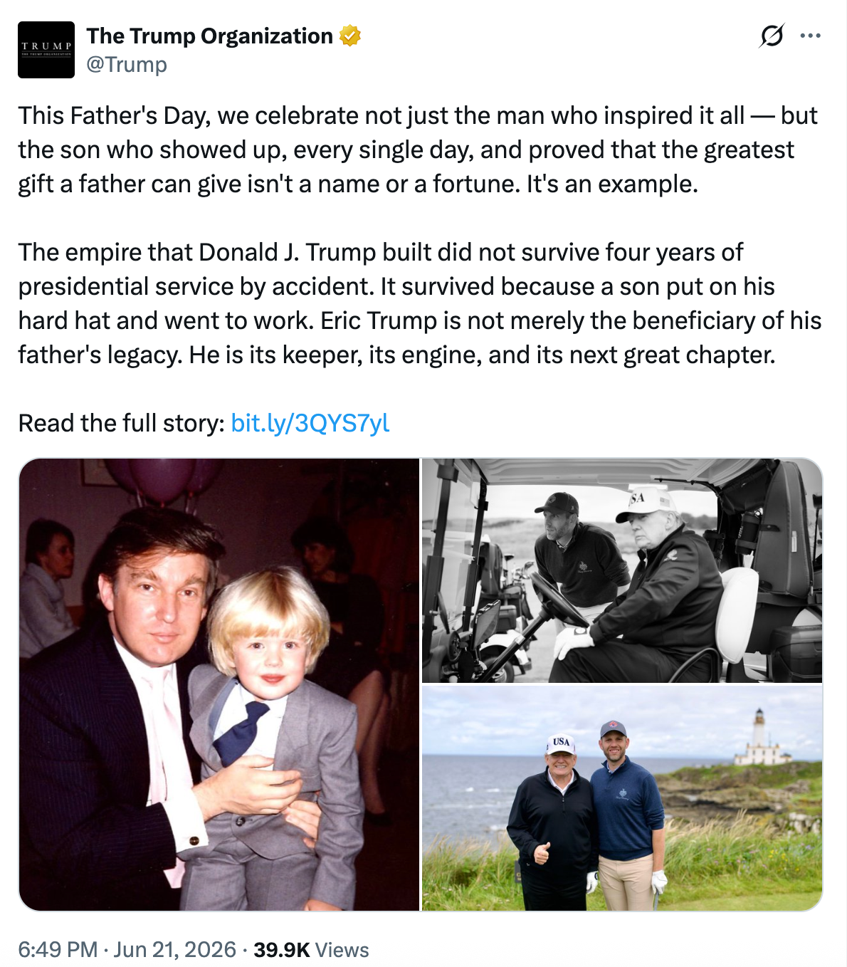The Trumps had a strange and snub-filled Father’s Day