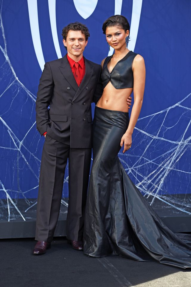 Zendaya pairs a leather bra with subtle spidery method dressing during ...