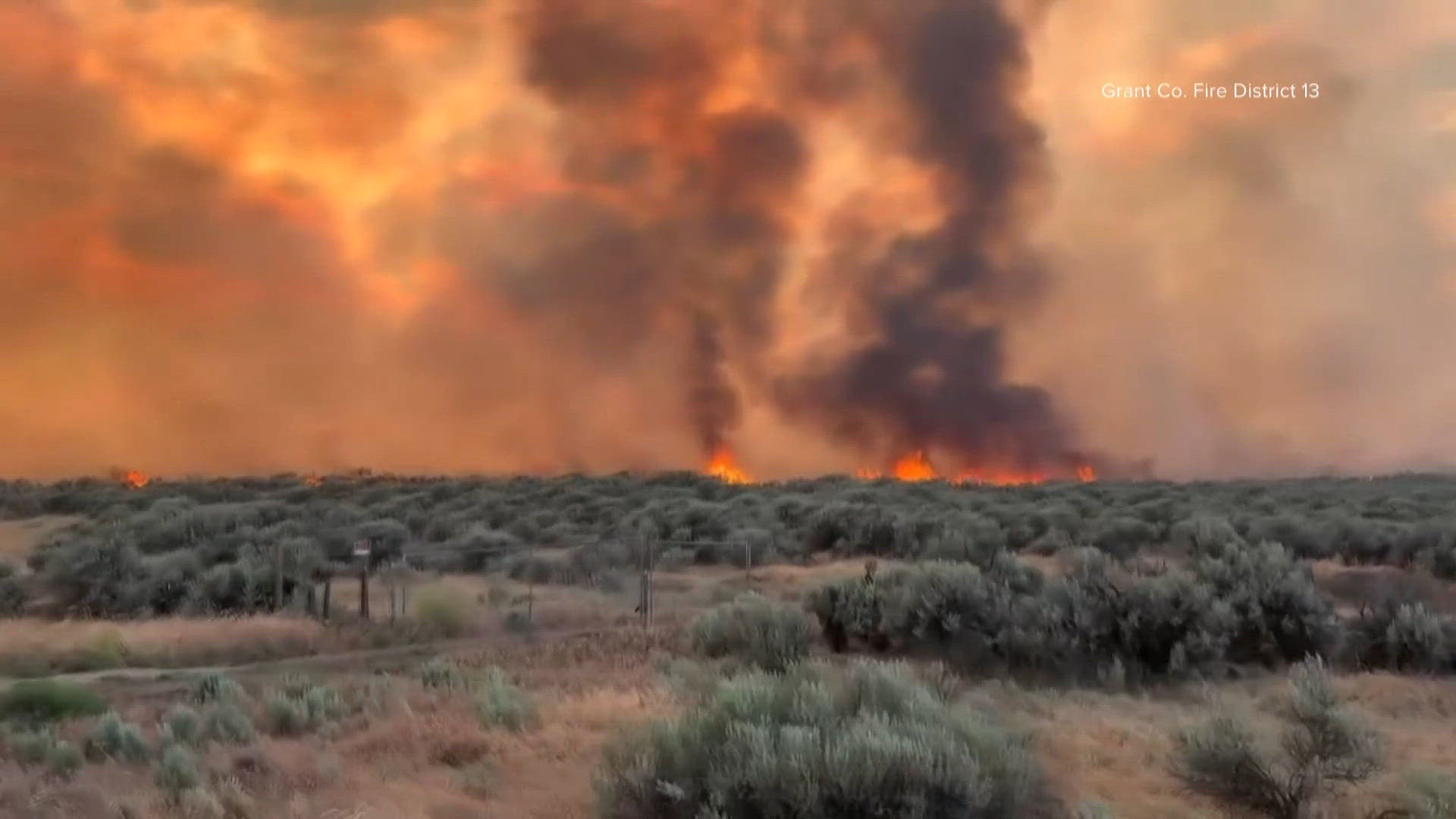 1,500 acres burning in Grant County Garred Road fire