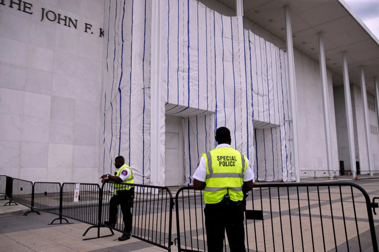 Activist group takes photos under Kennedy Center tarp — first look ...