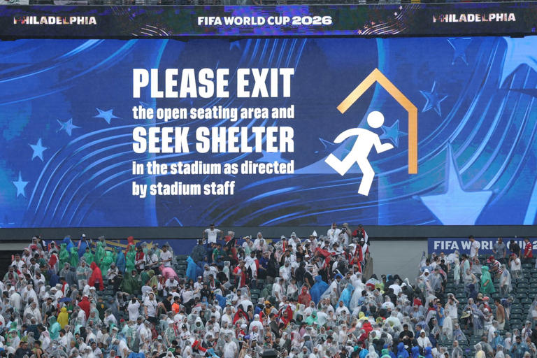 France 1-0 Iraq: Match suspended as storms batter Philadelphia - Live