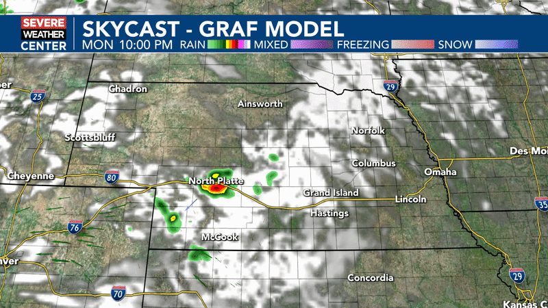 Cool again with scattered rain, thunderstorm chances into Tuesday