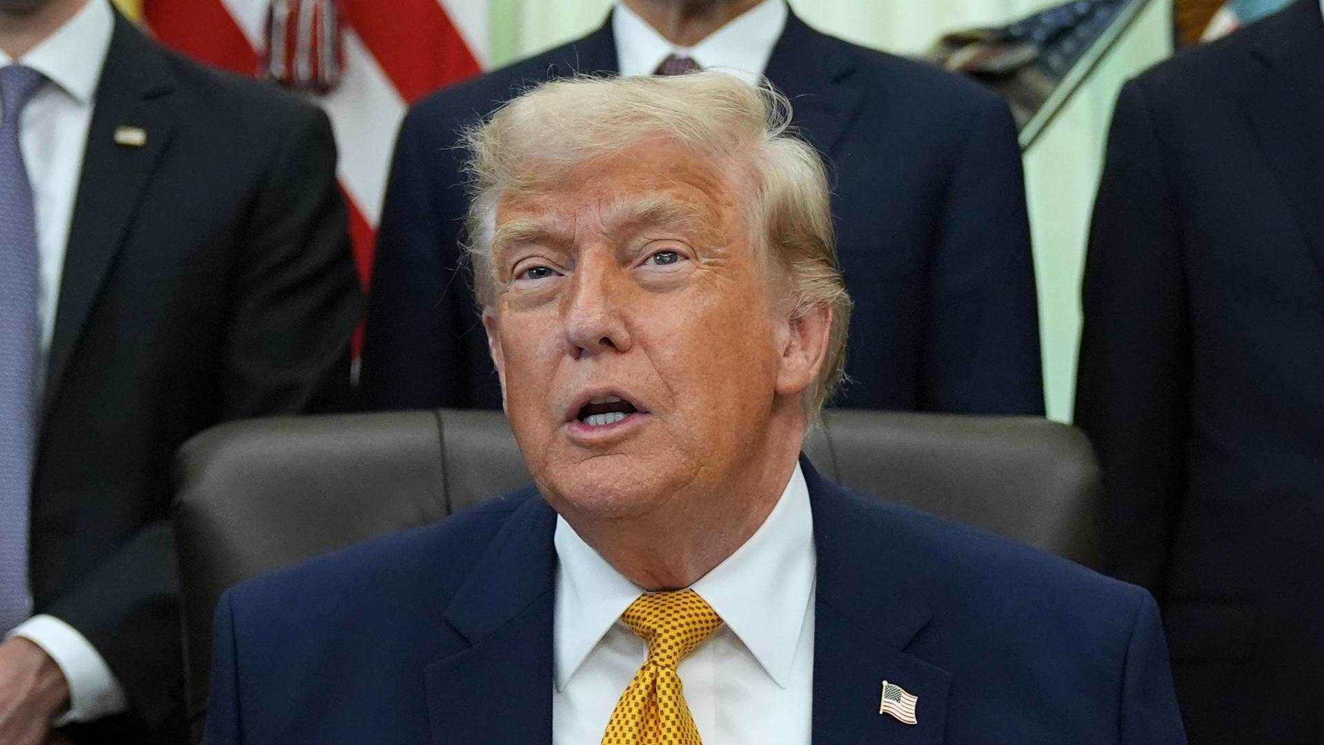 'They went in there with a knife:' Trump claims 'vandals' damaged ...