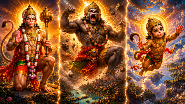 Why Hanuman changed his form three times