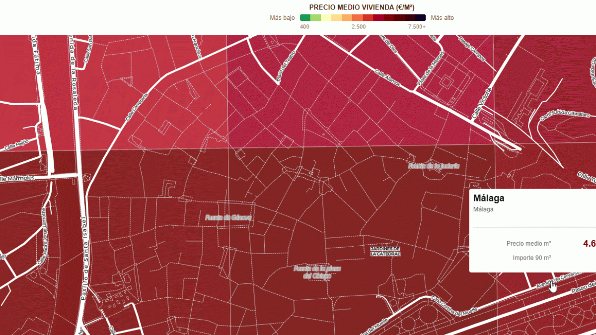 El mapa del precio real de la vivienda en Málaga y la Costa del Sol ...
