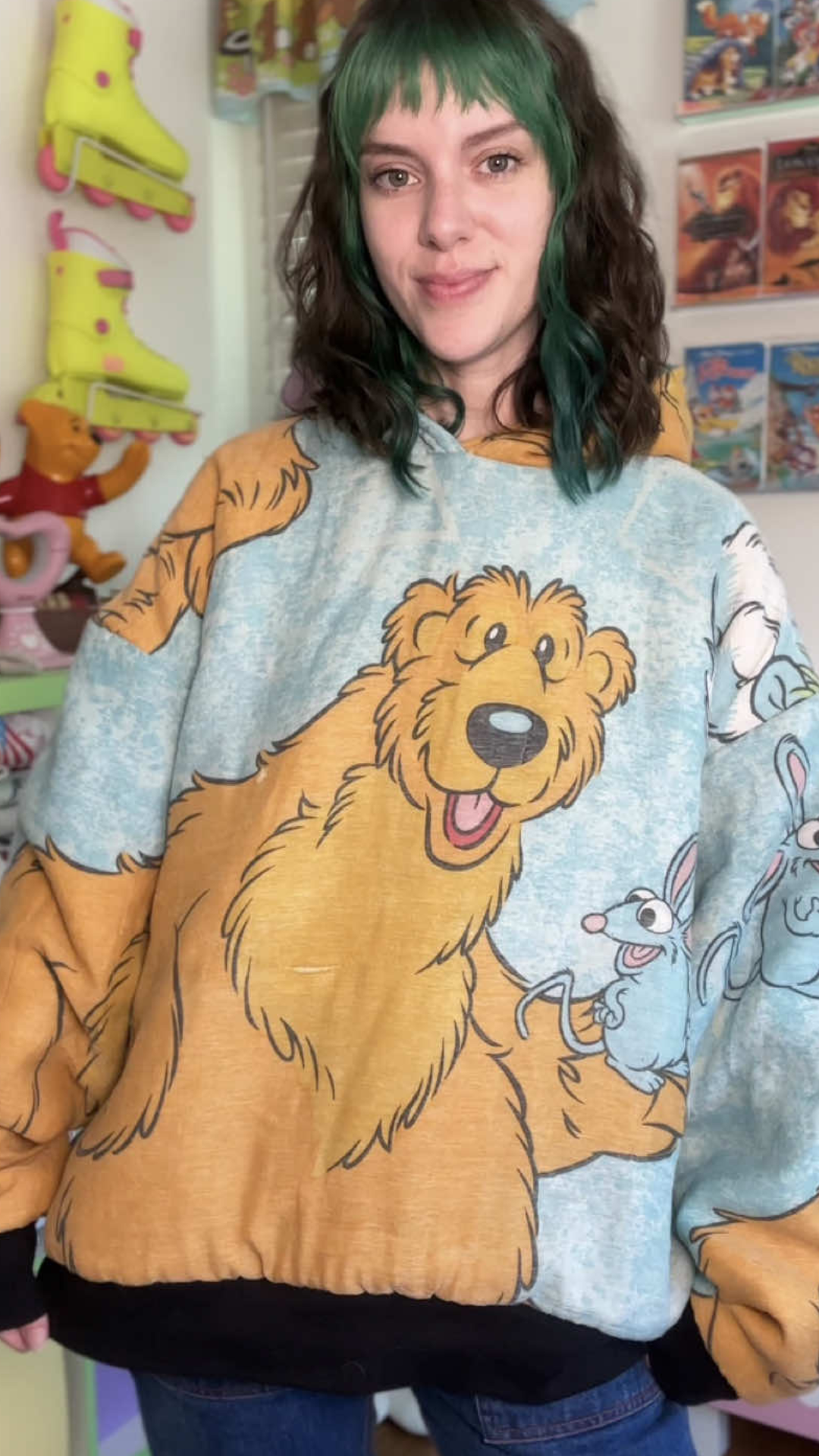 Custom upcycled clothing: Story behind Bear in the Big Blue House piece