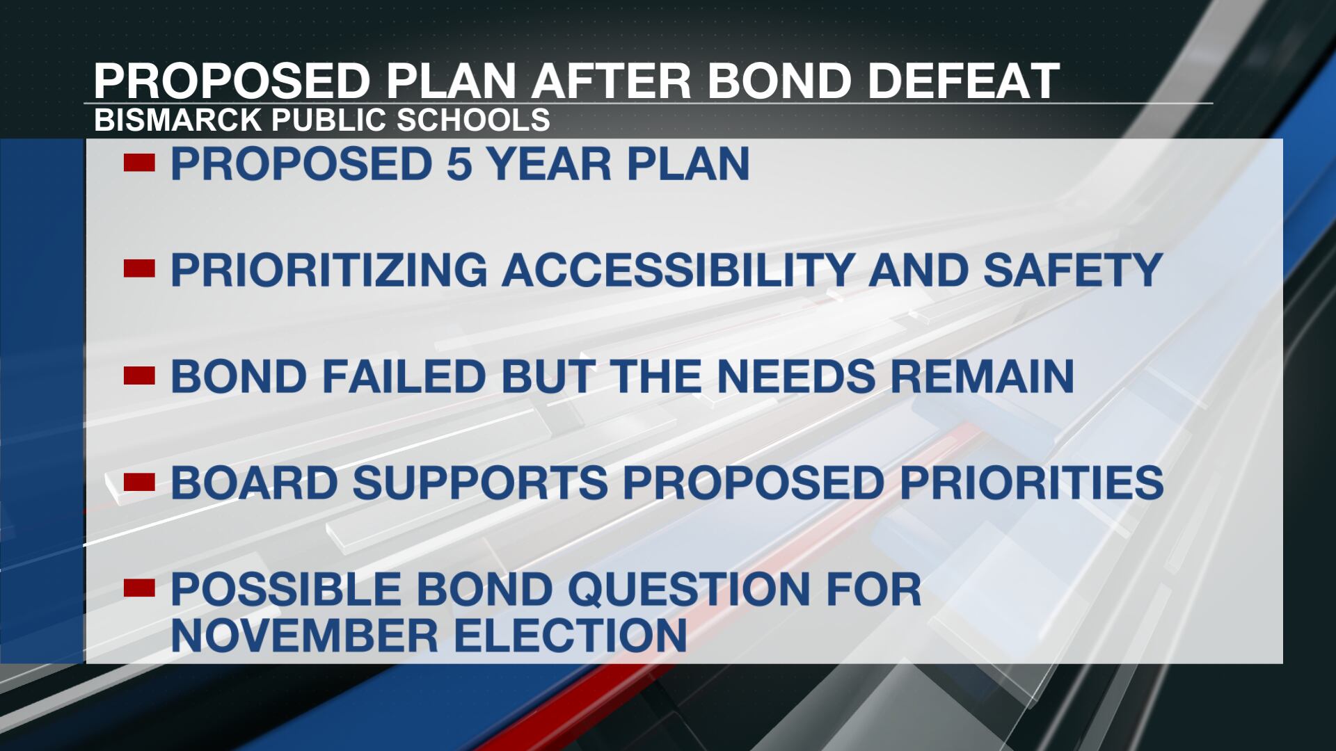 Bismarck Public Schools proposes five-year plan after bond defeat