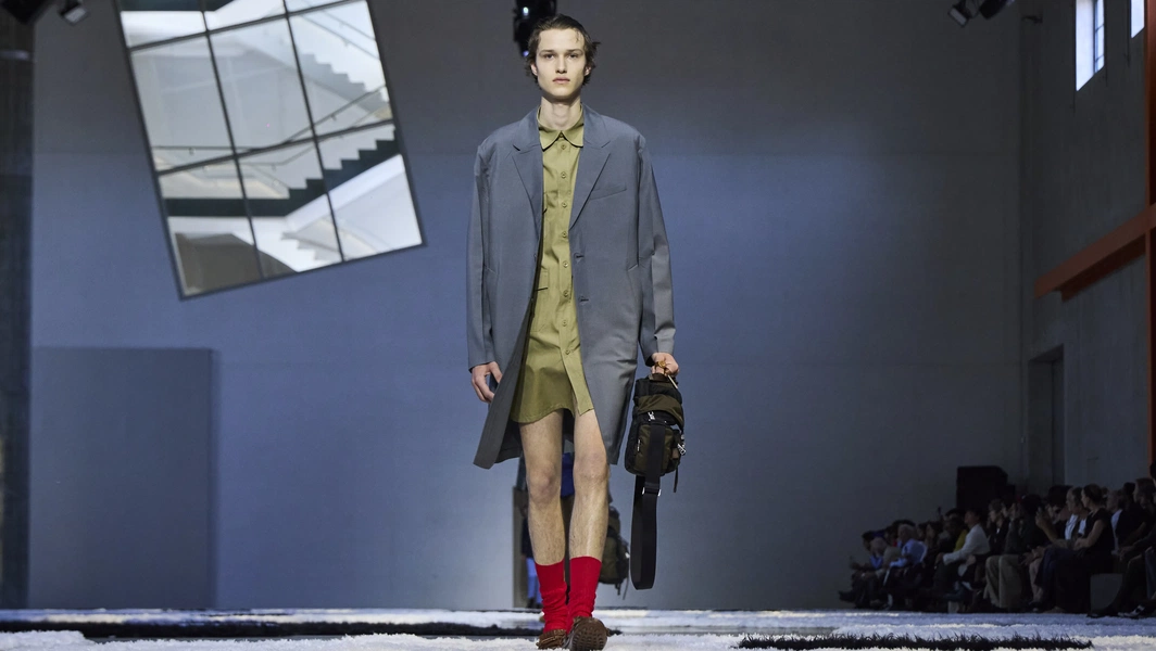 Prada spotlights minimalist clarity in Milan menswear debut