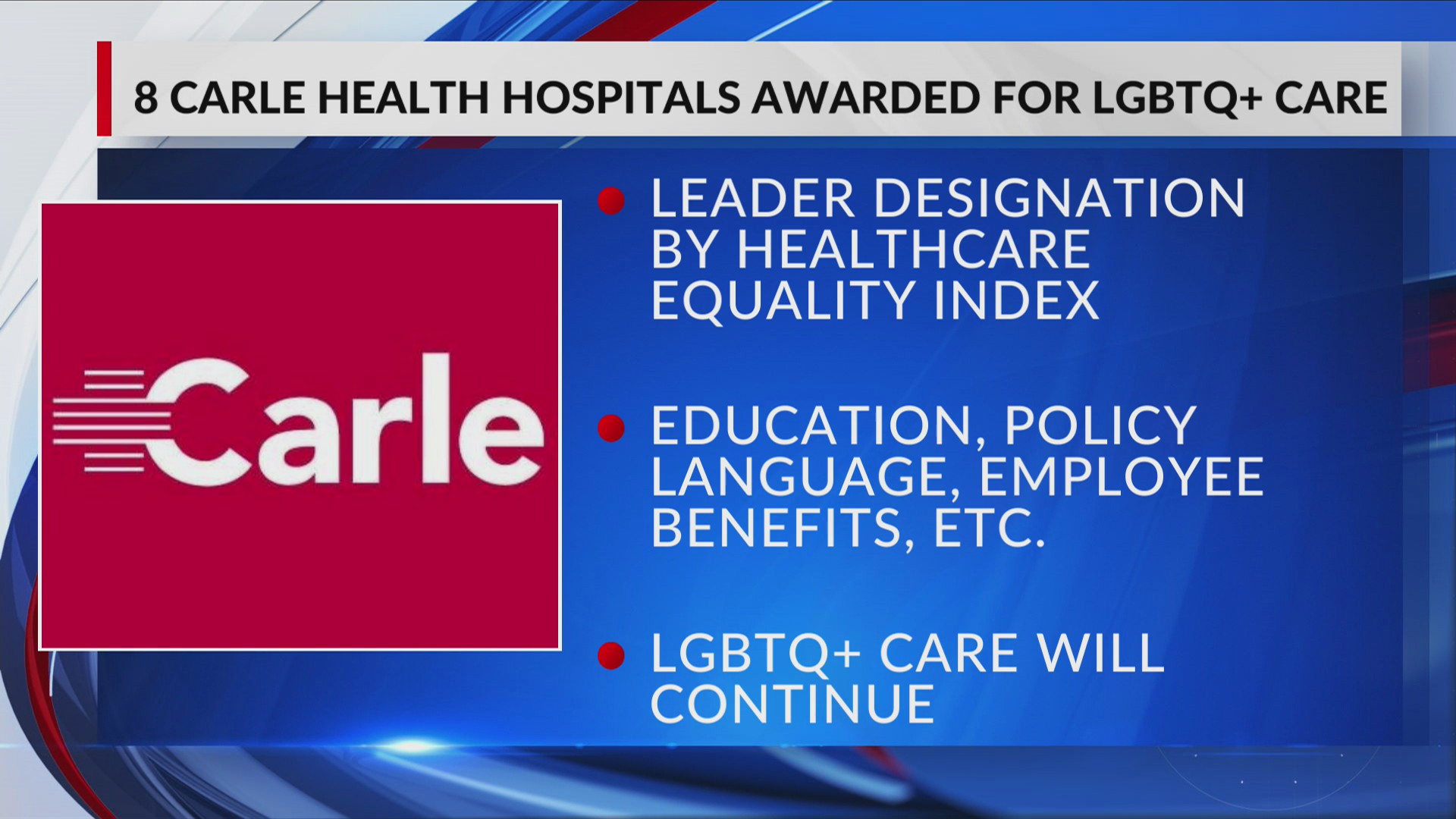Carle Health hospitals awarded for LGBTQ care