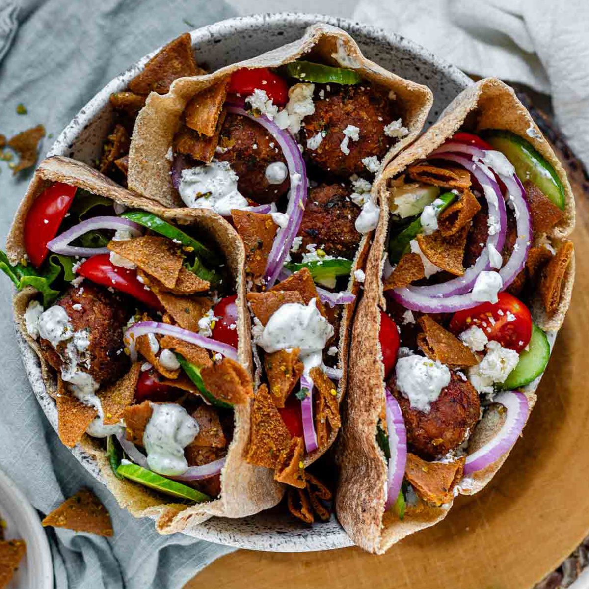 Za'atar Beyond Beef meatball pitas