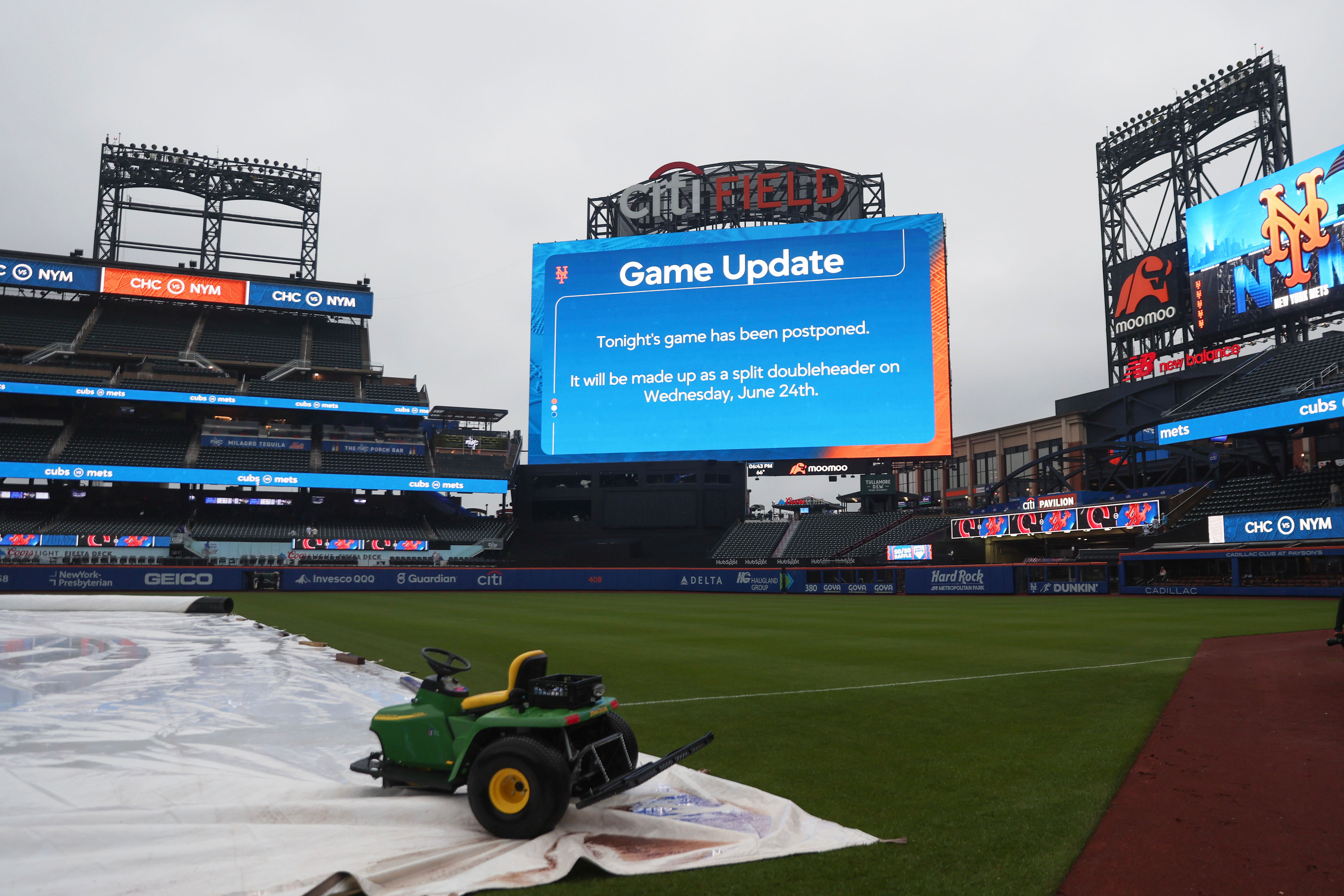 Cubs-Mets game postponed by rain; teams will play split doubleheader on ...