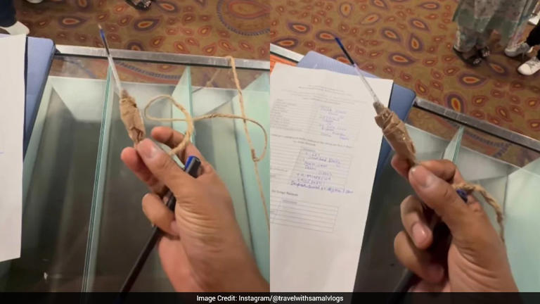Mumbai airport responds after viral clip shows rope tied to pen refill