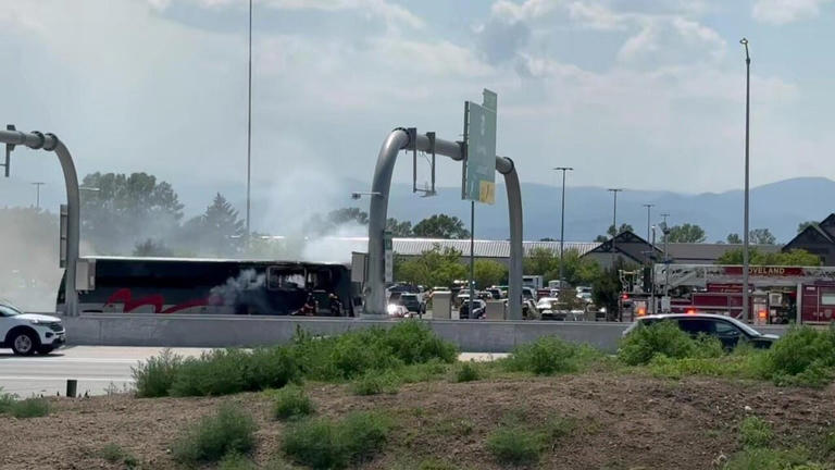 California junior bugle corps bus catches fire on I-25 in Northern Colorado