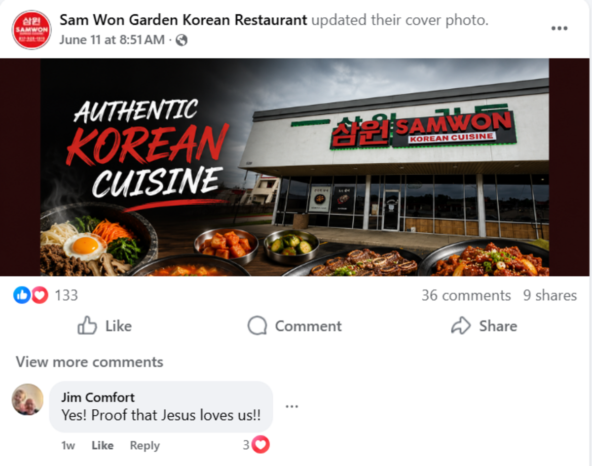 A Korean restaurant in South Fort Worth has reopened under new owners