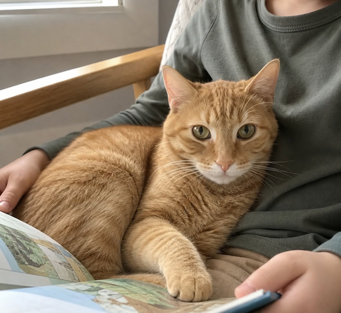 Milano, gatto della biblioteca sale sulle ginocchia di un bambino autistico