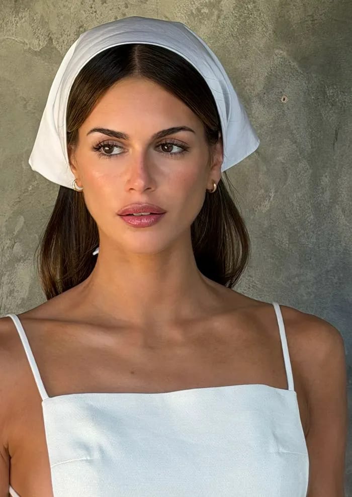 Kaia Gerber wears an all-white look for LA event