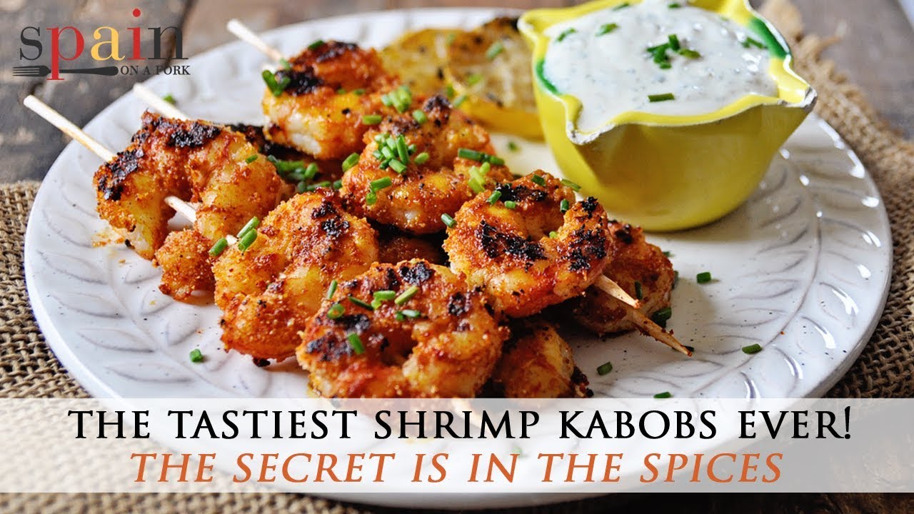 Spanish spiced shrimp kabobs with zesty lemon yogurt aioli recipe