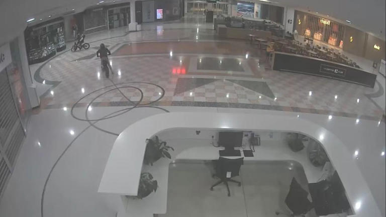 Wild footage of e-bike hoons’ mall rampage